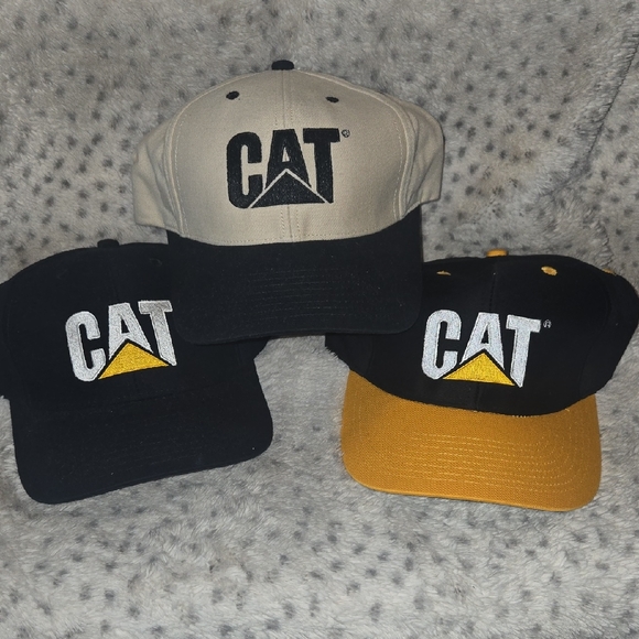 rust caterpillar | Accessories | Logo Baseball Cap Set Black Tan And ...